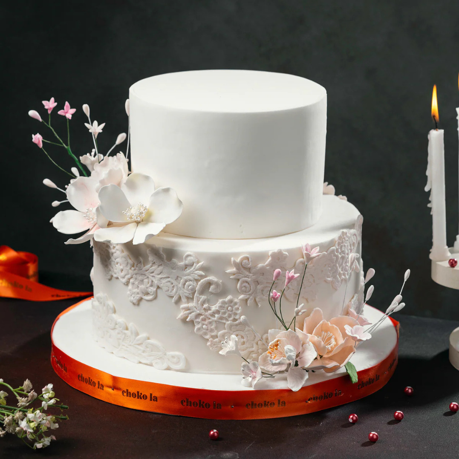 Floral Wedding Theme Cake | Customizable Designer Cake – Choko La